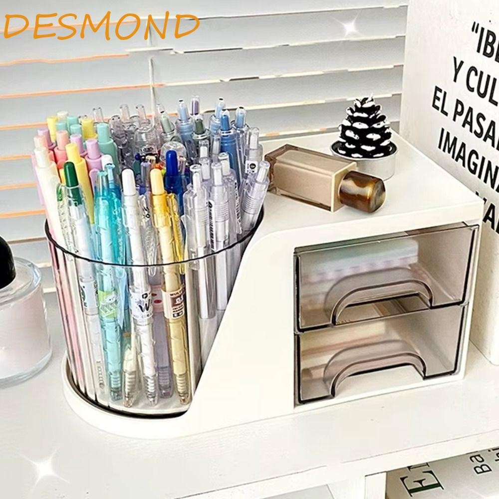 DESMOND Rotating Desk Organizer, 360 Degree Multi-Functional Pencil Pen ...