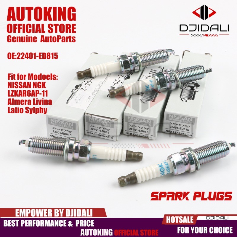 NISSAN NGK LZKAR6AP-11 Iridium Spark Plugs for Almera Livina Latio ...