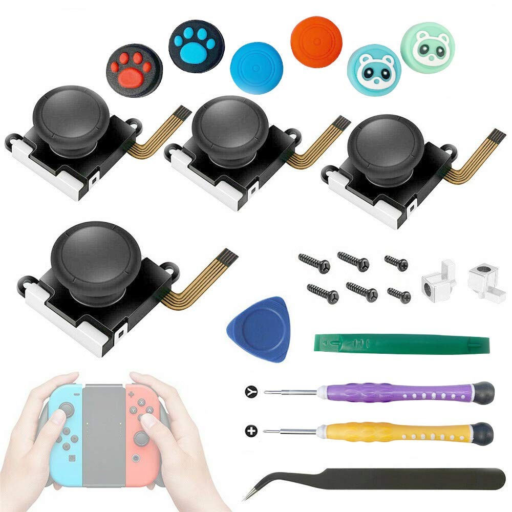 QUMOX Joycon Joystick Replacement, (4 Pack) Switch Analog Stick Parts ...