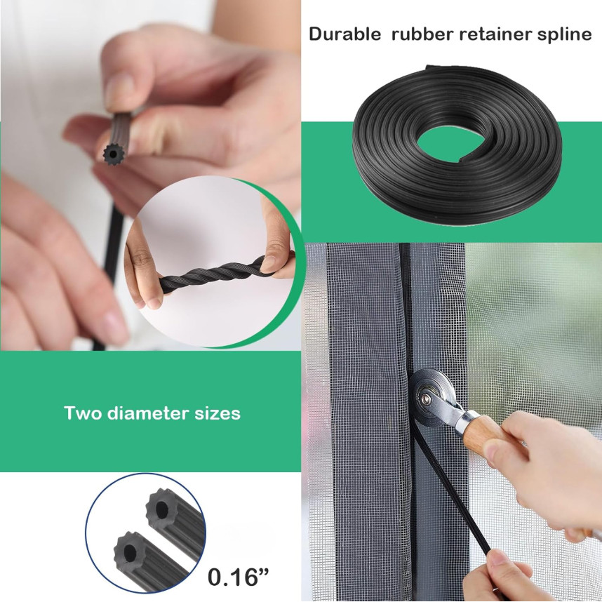 5M Screen Spline Repair Tool Rubber Strips for Window Screens Easy to ...
