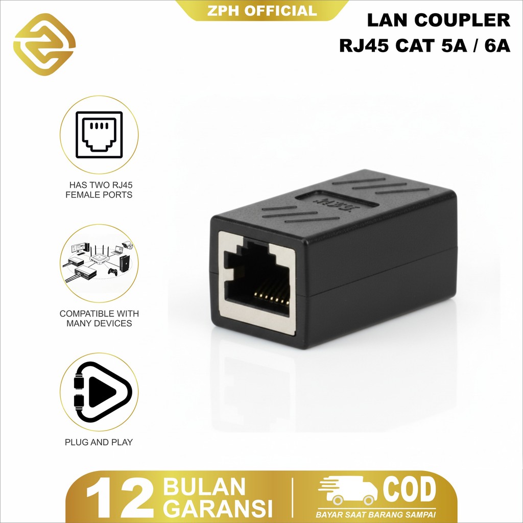 RJ45 Female to Female LAN Cable Connector – Ethernet Coupler Adapter ...