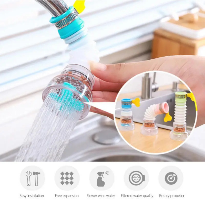 360° Rotatable Faucet Filter Kitchen Faucet Nozzle Adapter Extender ...