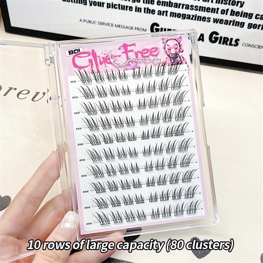 【Glue-Free】BQI Clustered False Eyelashes Self-Adhesive New Upgraded ...