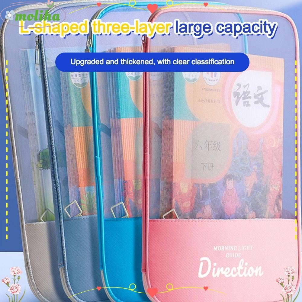 MOLIHA File Bag, A4 Large Capacity Subject Classification Bag ...