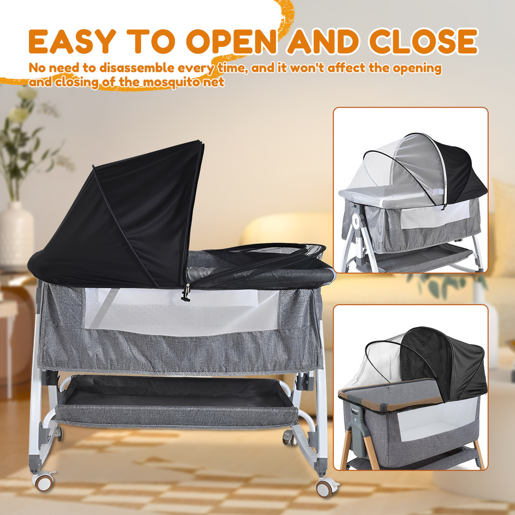 Bassinet Mosquito Net with Zipper High Load Bearing Breathable Dense ...