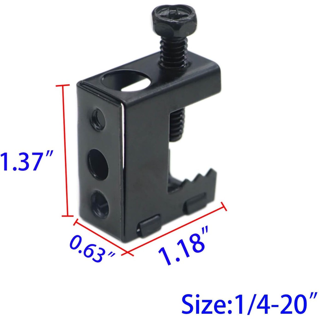 Upgrade Baudelun 1/4"-20 Beam Clamps, Black Steel Bolt-on Beam Clamp ...