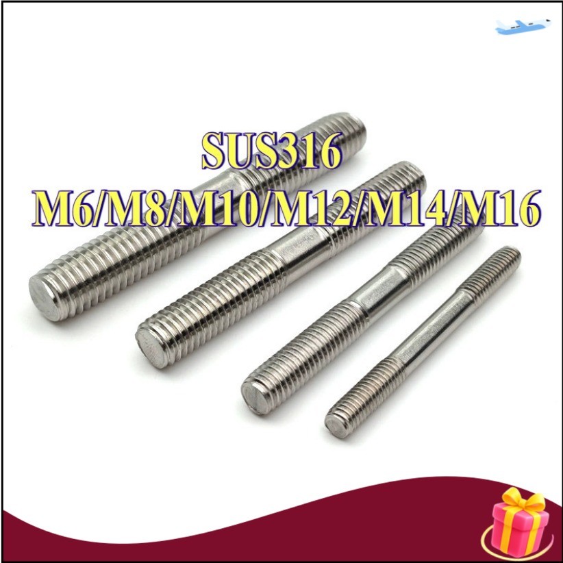 Double End Thread Rod Dual Head Screws Double-Threaded Bar Stud Bolts ...