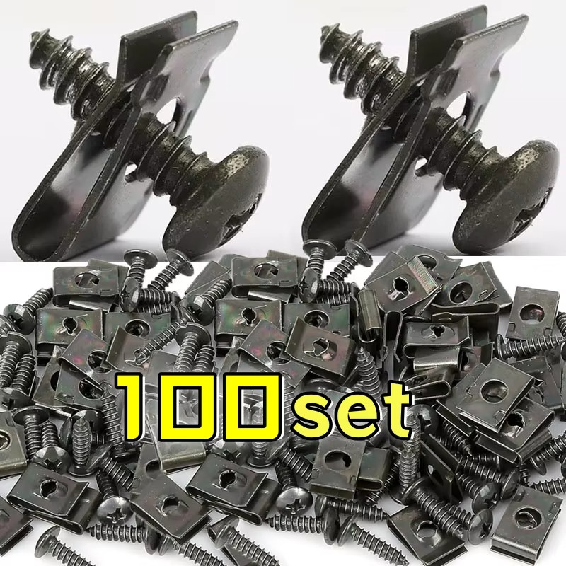30/50/100PCS Universal Metal U-Type Screw Clips - Anti-rust Fastener ...