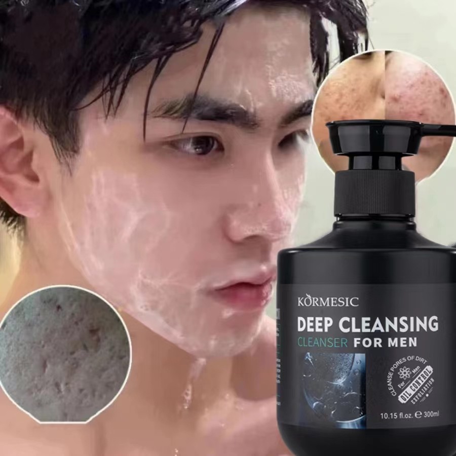 Facial Wash Cleanser for Men, Deep Cleansing, Oil Control Men's ...