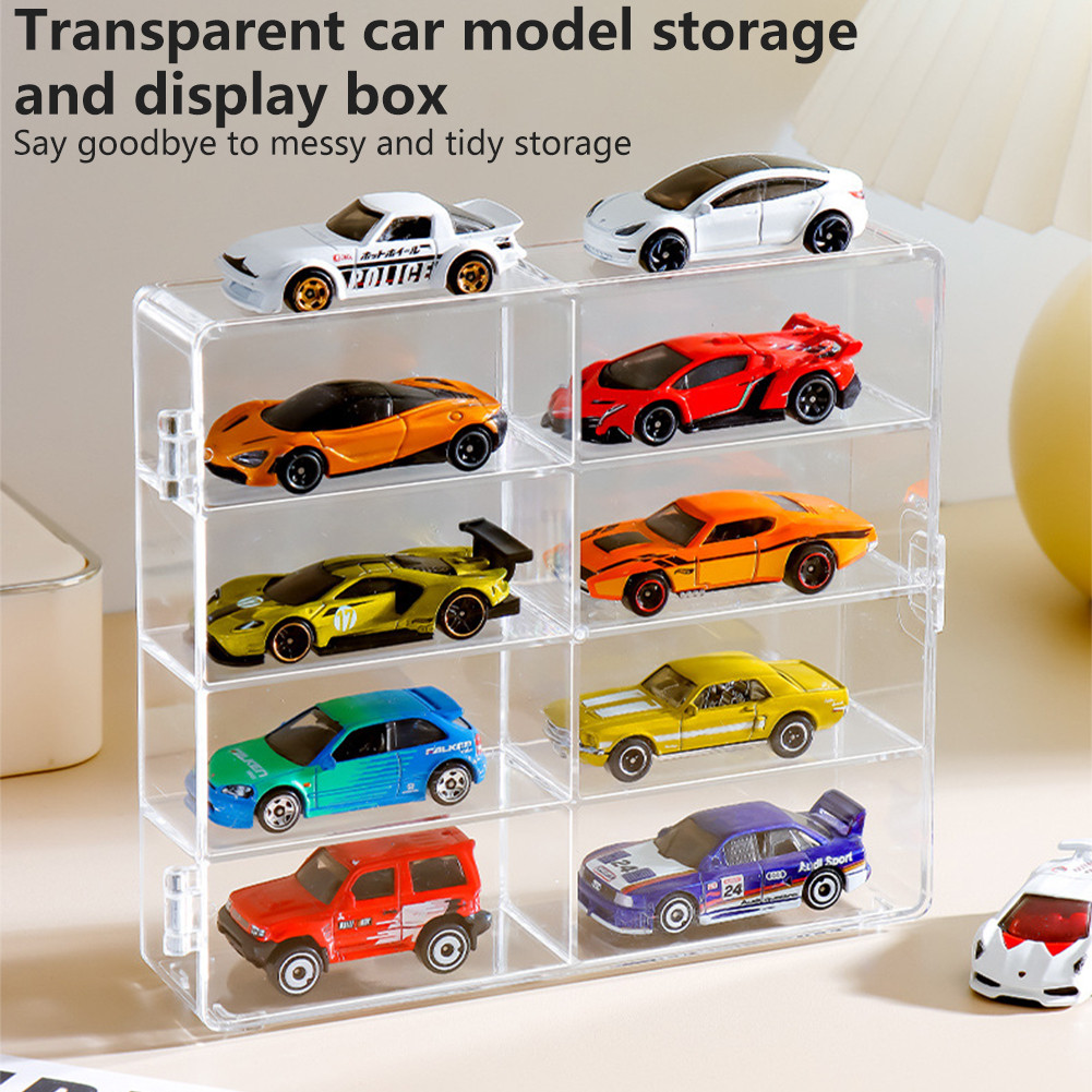 8 Slot Clear Acrylic Display Case Hot Wheels Tomica 1:64 Diecast Toys ...