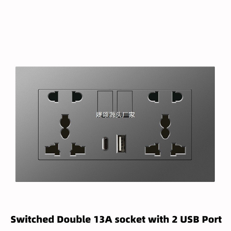 Hong Kong and Macau Edition13A British Plug Adapter Duplex USB Charging ...