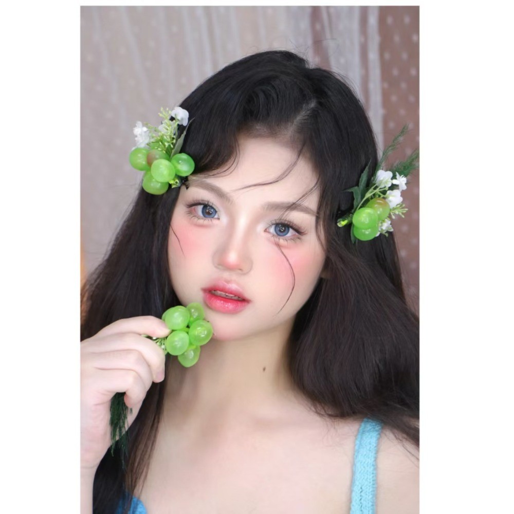 New Mori-Style Green Grape Hair Clips - Studio Photo Shoot Bridal ...
