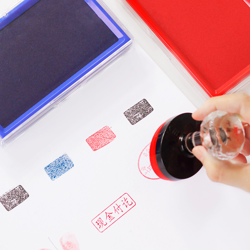 Deli Quick-Drying Stamp Pad Accounting Stamp Quick-Drying Blue Red ...