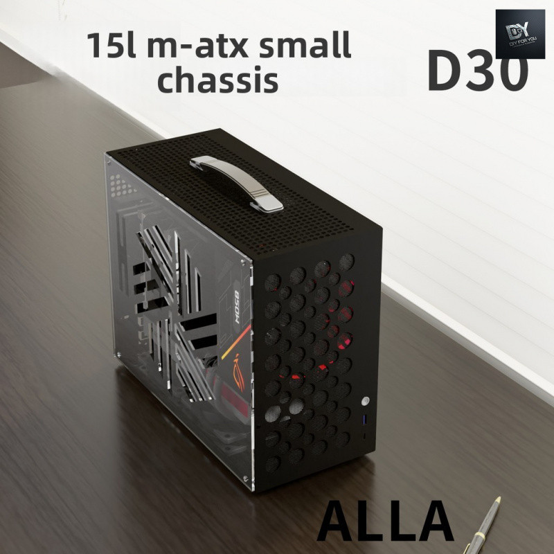pc case matx desktop case computer case ALLA D30Acrylic Side Hole ...