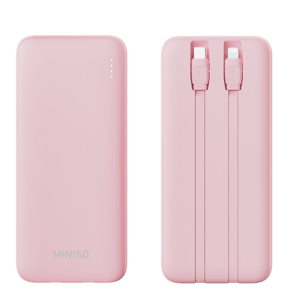 MINISO 9000mah Power Bank with Cable Model: SC0826-9000(Pink) | Shopee ...