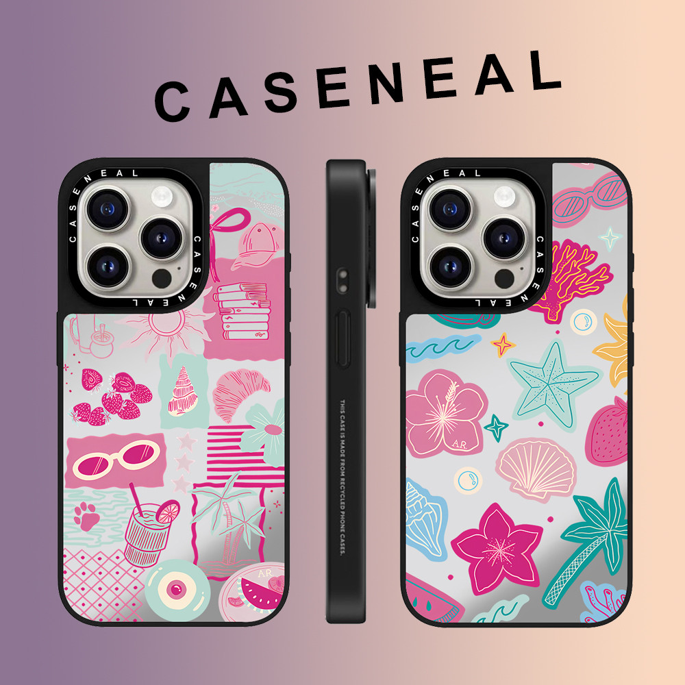 CASENEAL Graffiti Ocean Shell Flower mirror face Phone Case For iPhone ...