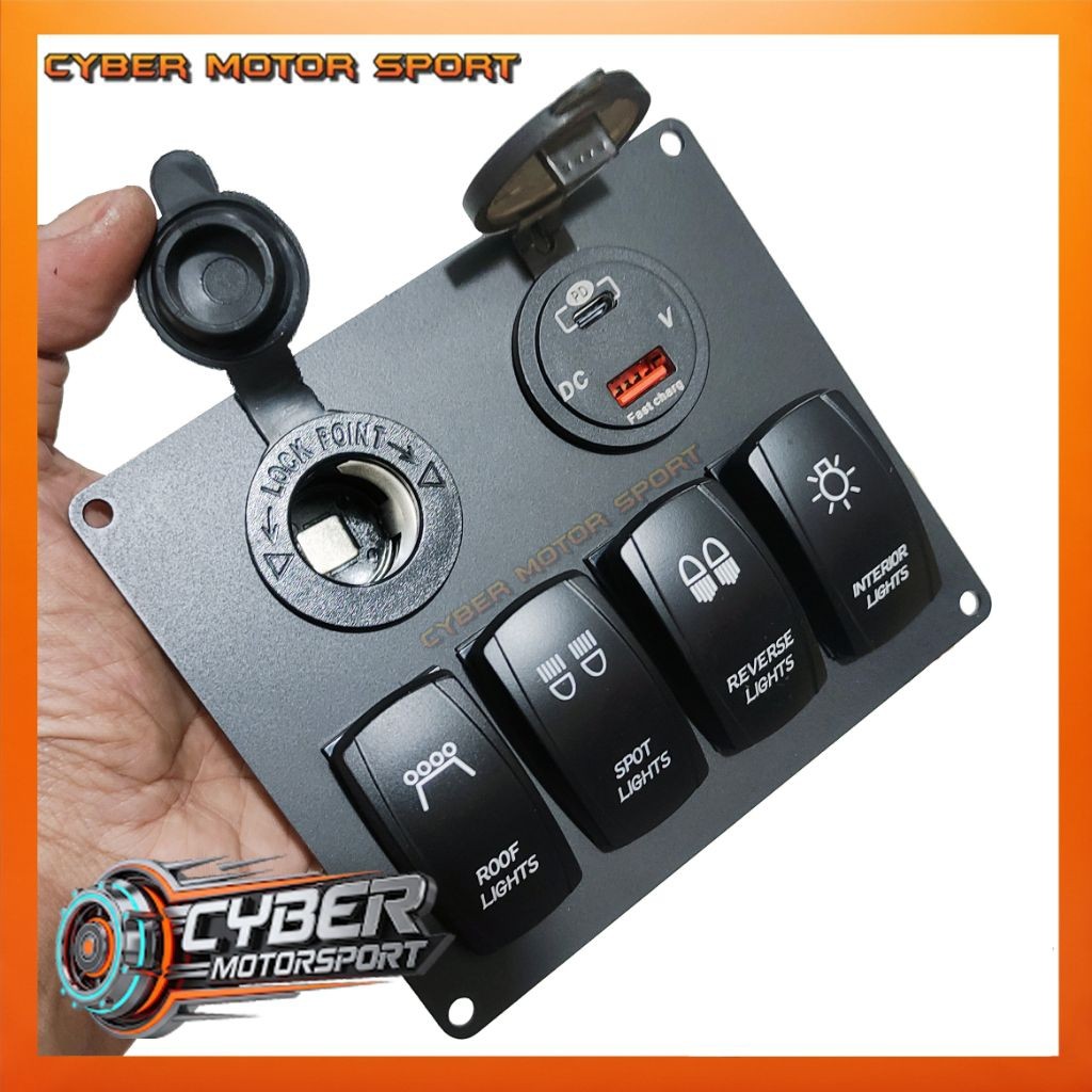 Car dashboard panel instrument 4 switch volt meter dc socket 12 volt 24 ...