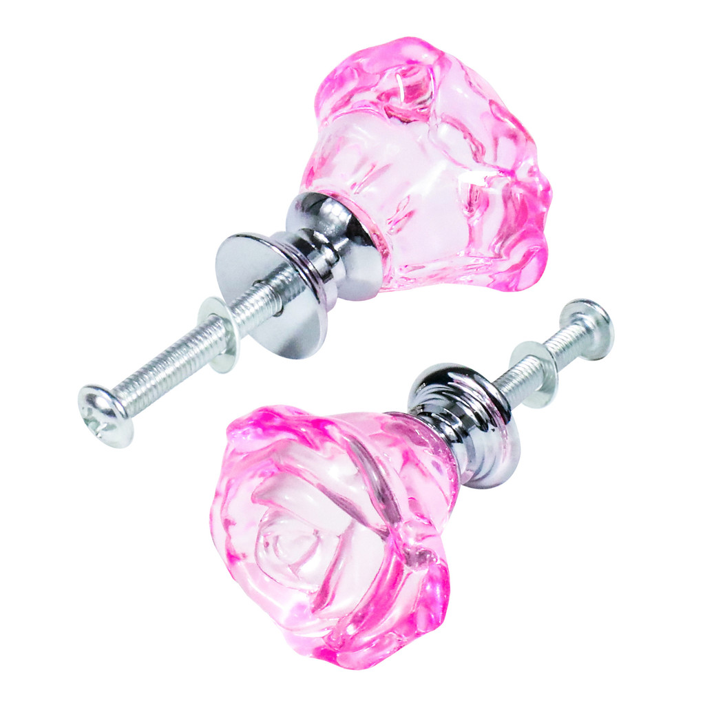 30mm Rose Single Hole Crystal Glass Handle Drawer Hardware Cabinet ...
