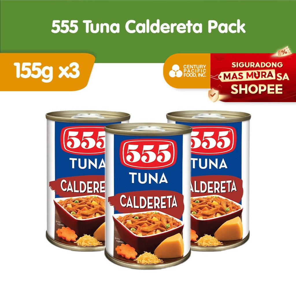 555 Tuna Caldereta 155g (Pack of 3) - Healthy, High Protein, Vit A, No ...