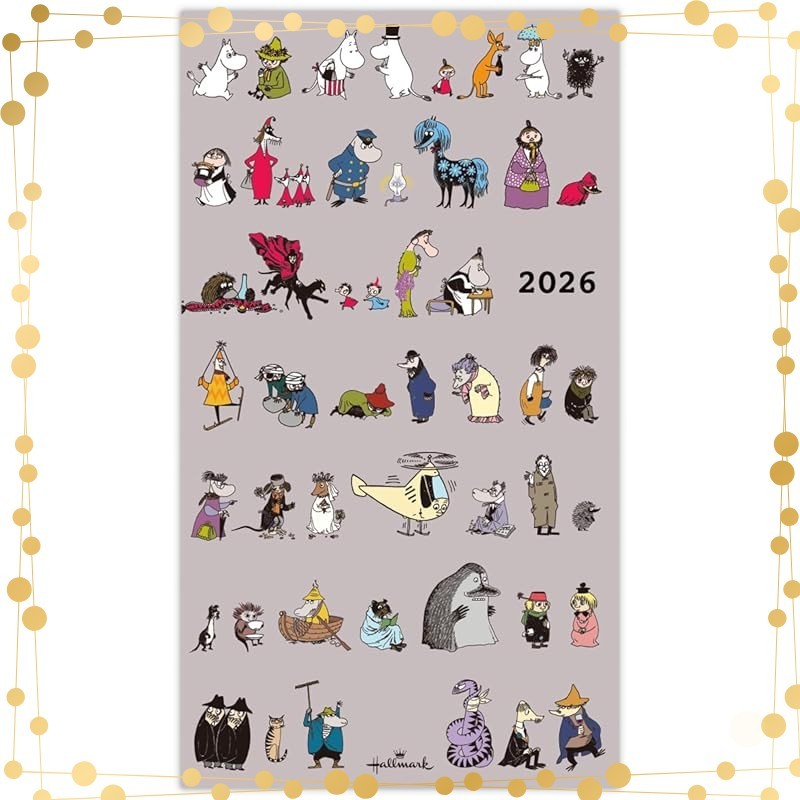Hallmark Moomin diary 2026 slim monthly 80th friends 845803 (starts ...