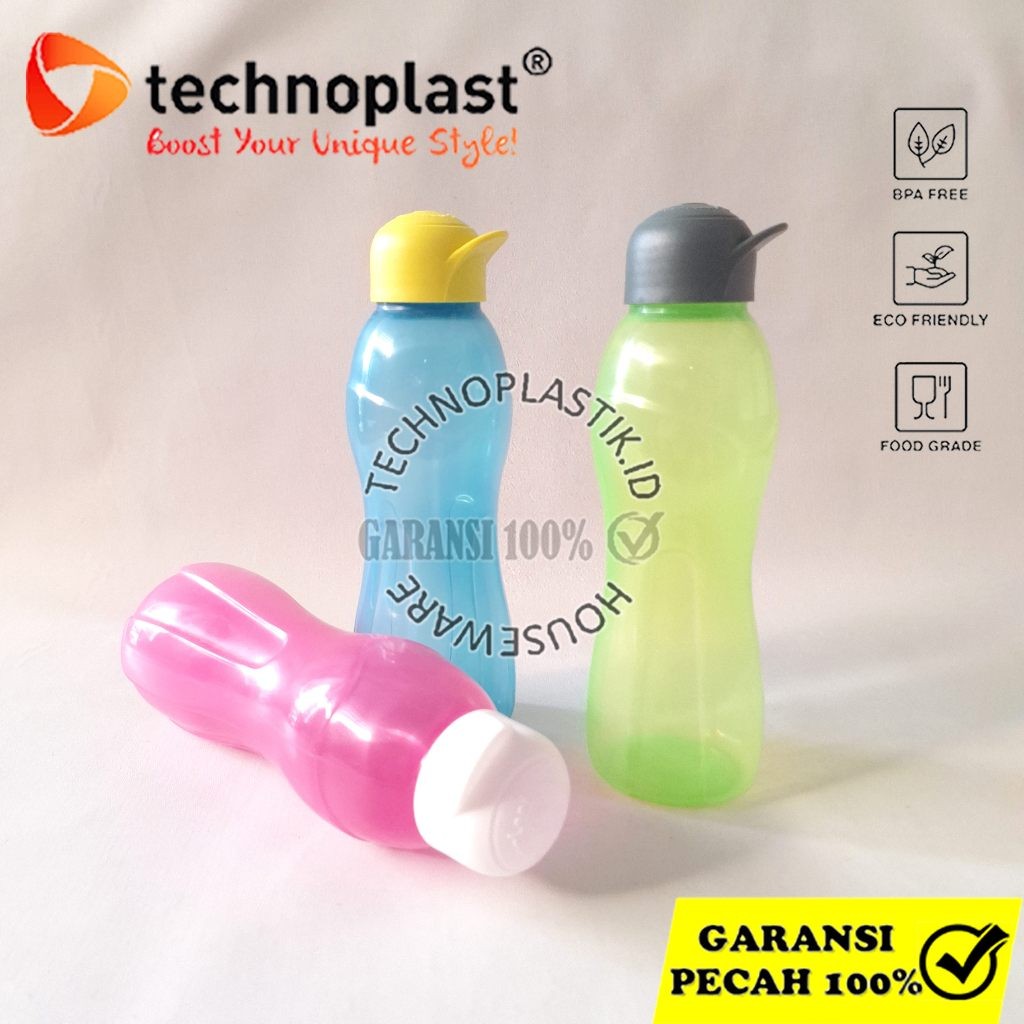 Technoplast Aoki Neon Bottle 530 ml – Botol Air Neon Anti Bocor & Bebas ...