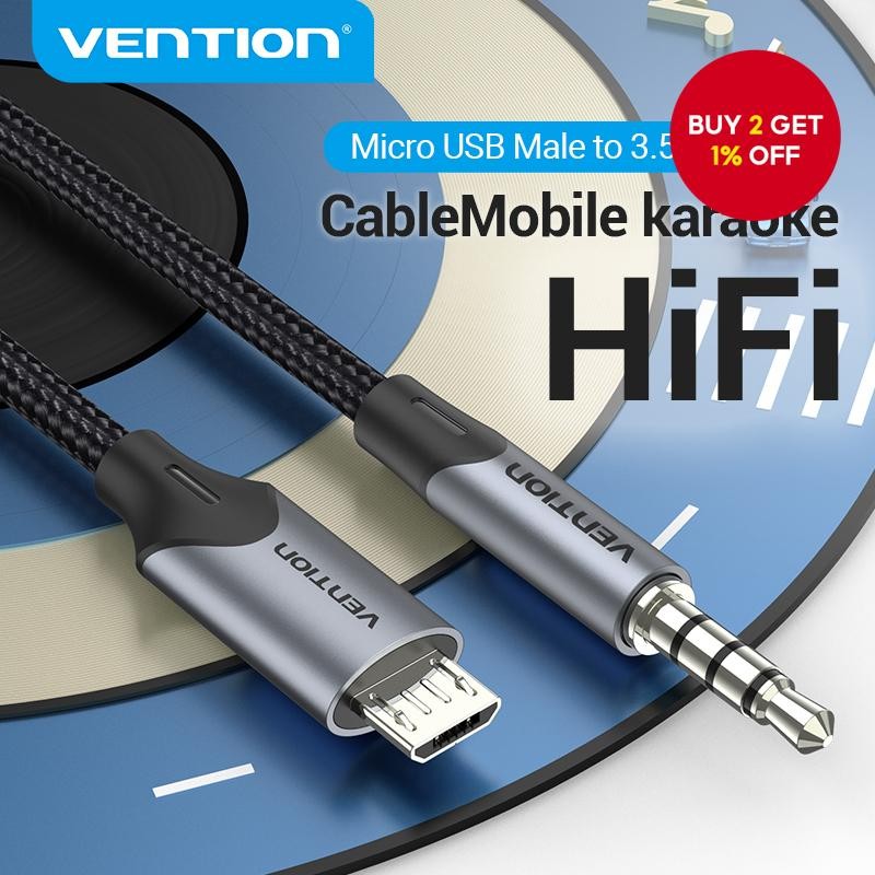 Vention Live Streaming Cable Micro USB to 3.5mm V8 Sound Card Singing ...