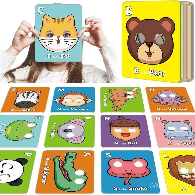 Preschool Flash Cards Set 26 PCS Alphabet ABC Flash Cards with Animal ...