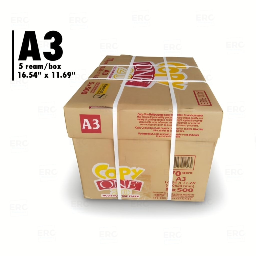 A3 COPY ONE - 70gsm Sub20 Ultra White Bond Paper Coupon Band 500 Sheets ...