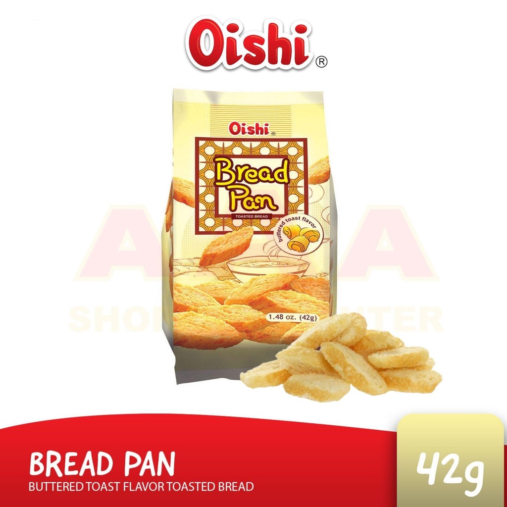 Oishi Bread Pan Savoury Toasted Bread 42g Crispy Crunchy Biscuit Snack ...