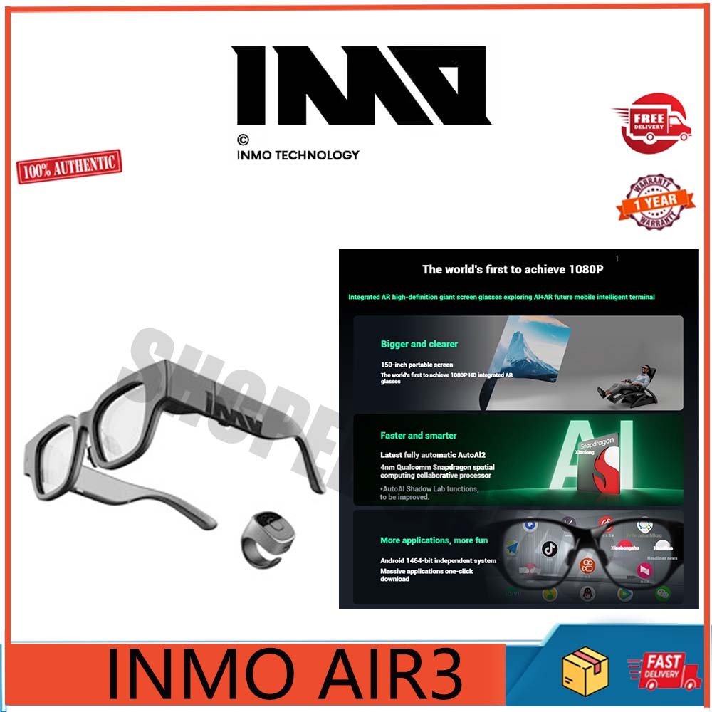 INMO AIR3 true wireless integrated AR smart glasses with dual color ...