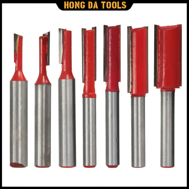 Double-edged straight knife woodworking router bit set carving and ...