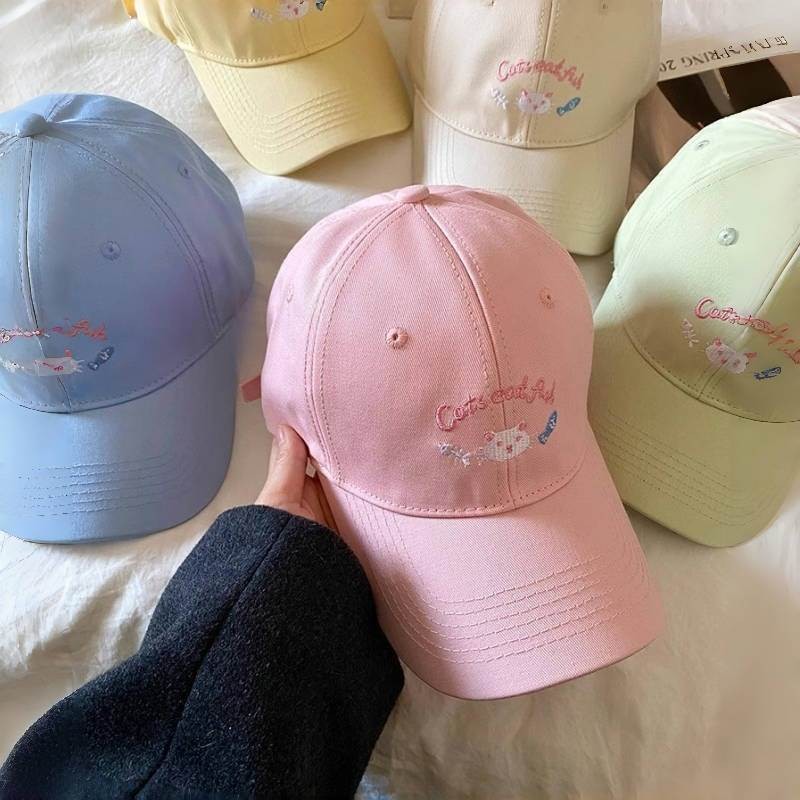 [New Style High-End Feeling] Cute Kitten Embroidered Baseball Cap ...
