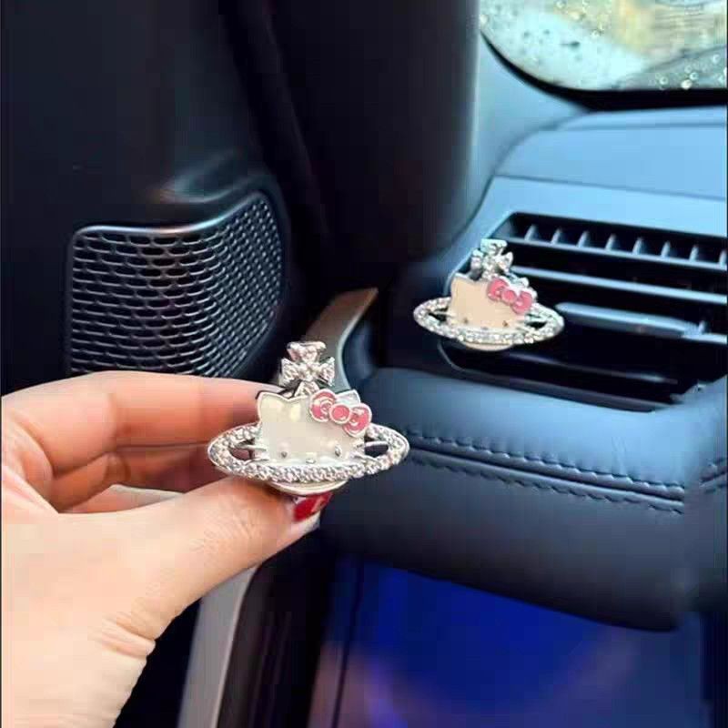 Sparkling Alloy Hello Kitty car air vent decoration creative car ...
