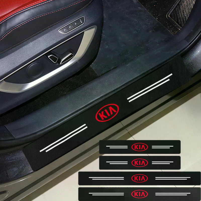 KIA Car Door Sill Plate Sticker Auto Goods For KIA Logo K2 K3 KX3 K4 K5 ...