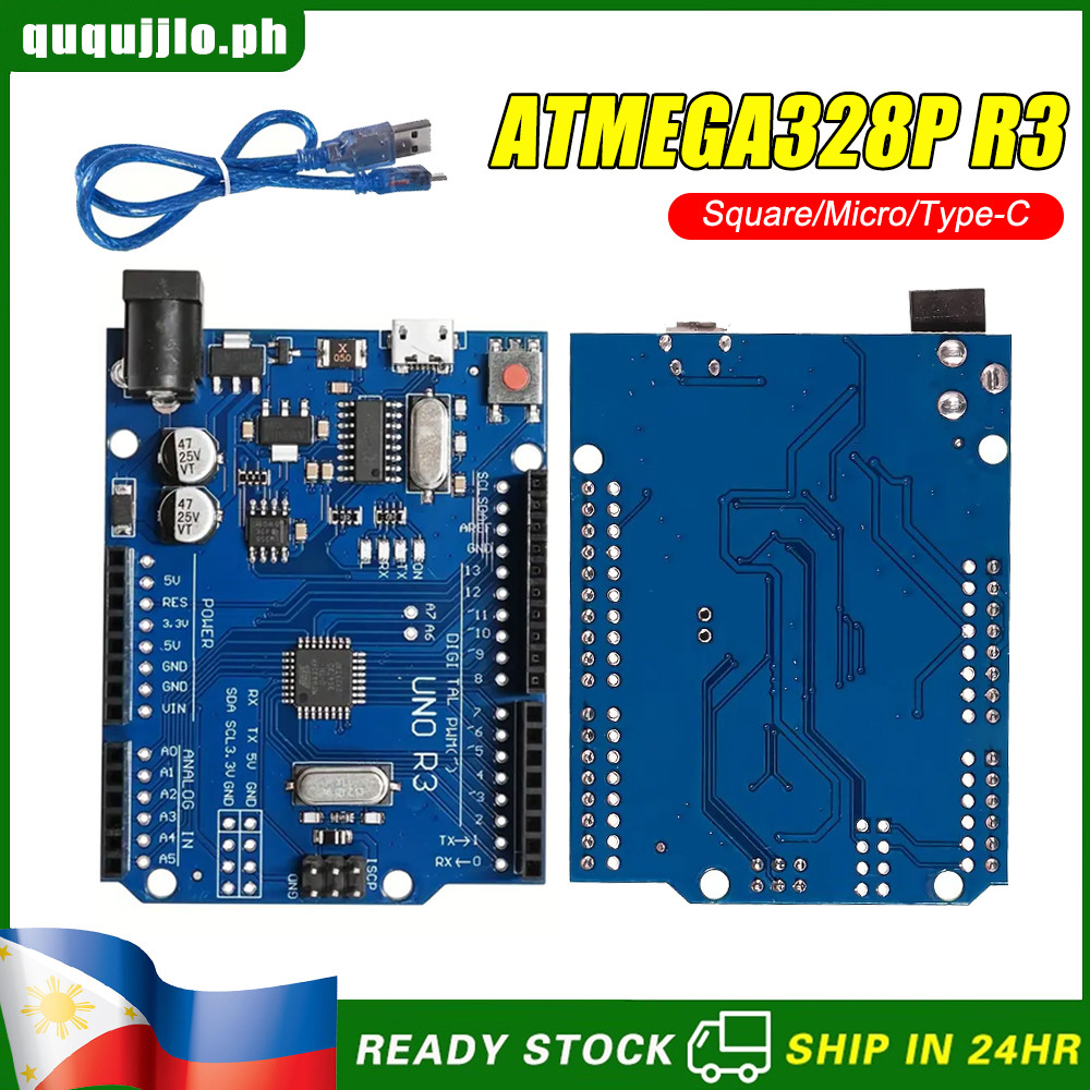UNO R3 ATmega328P Arduino Development Board with Micro USB Port – Beginner-Friendly AVR MCU for ...