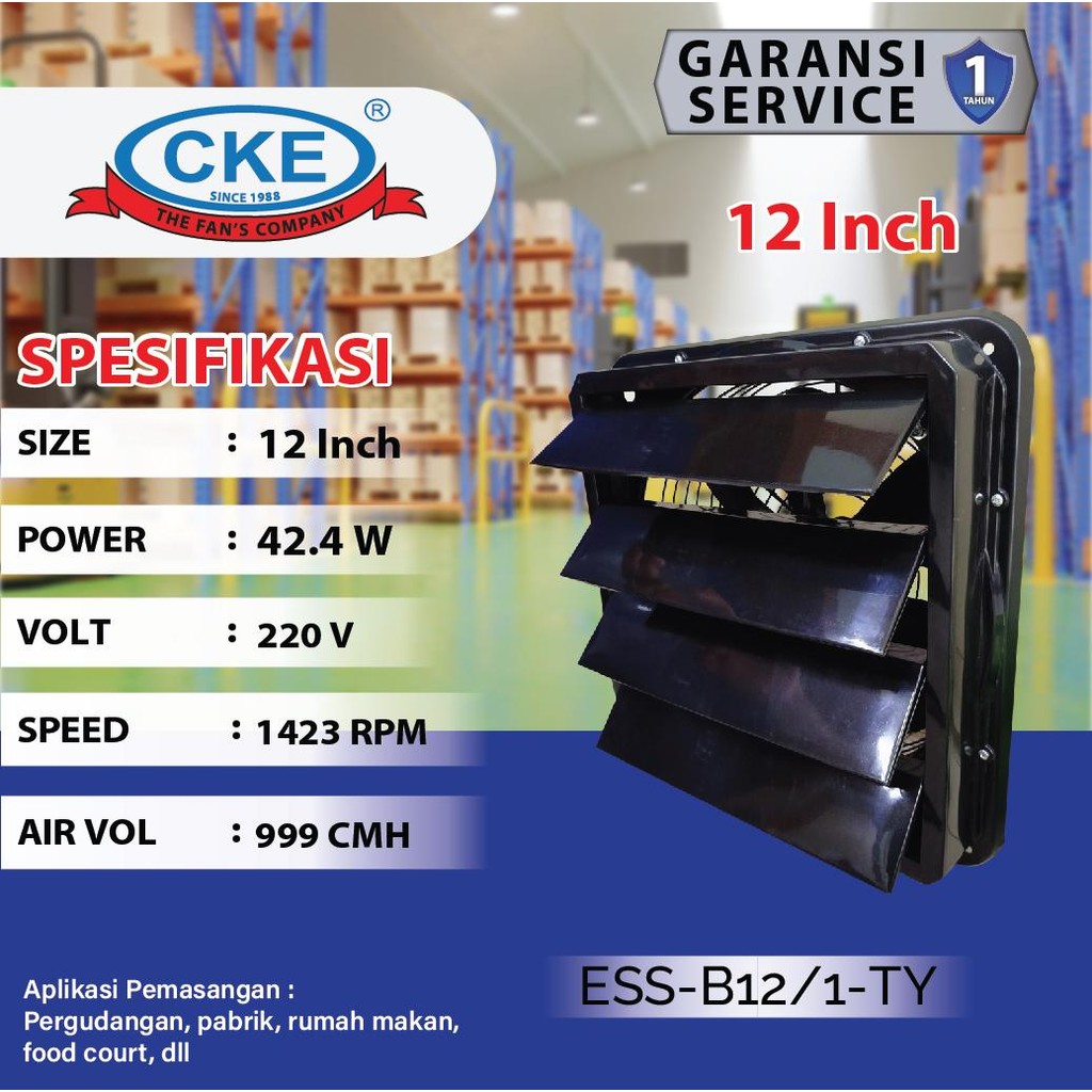 Wall Exhaust Fan 12 Inch Wall Ventilation Fan with Rear Cover Shutter ...