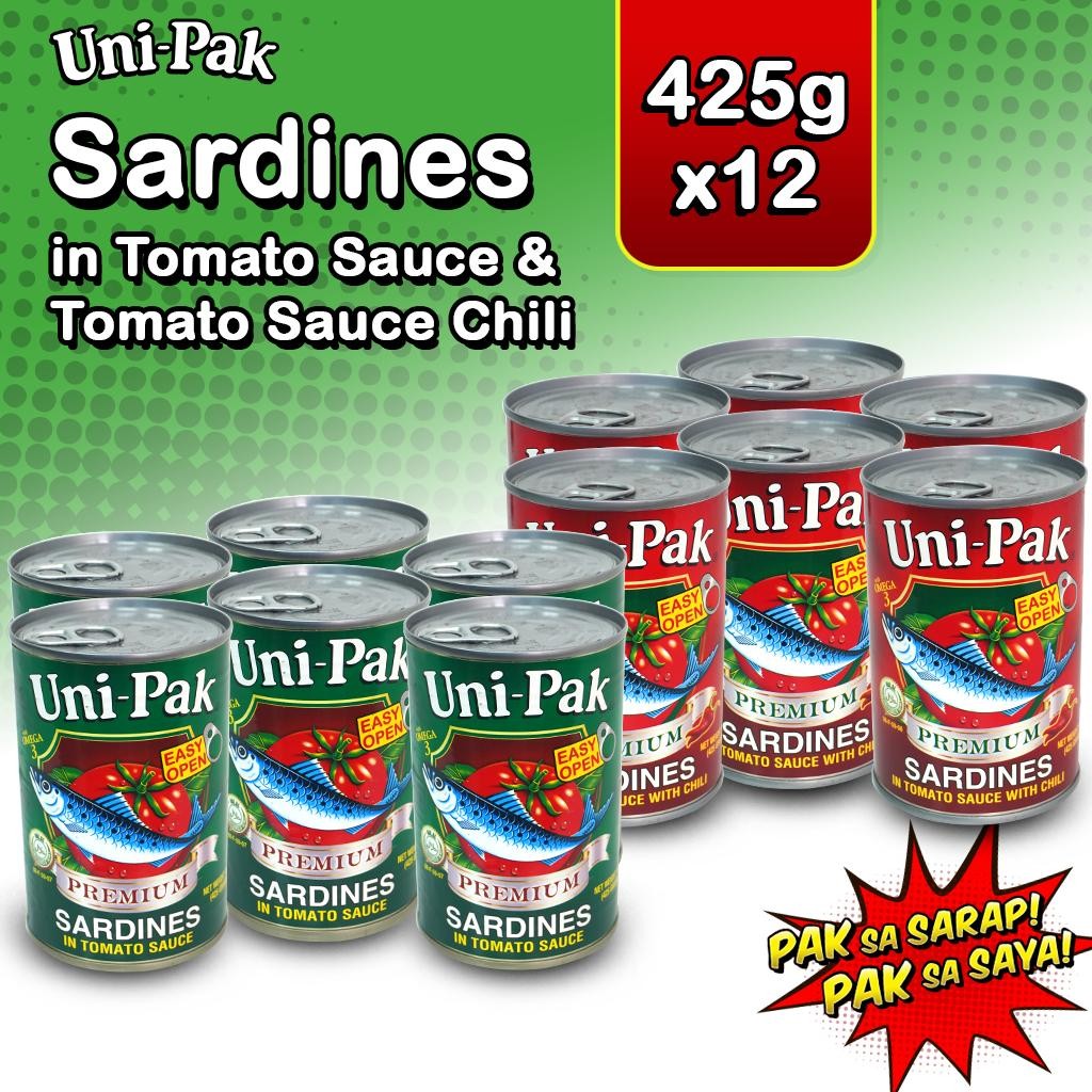 Uni-Pak Sardines in Tomato Sauce & Tomato Sauce Chili by 12s 425g ...