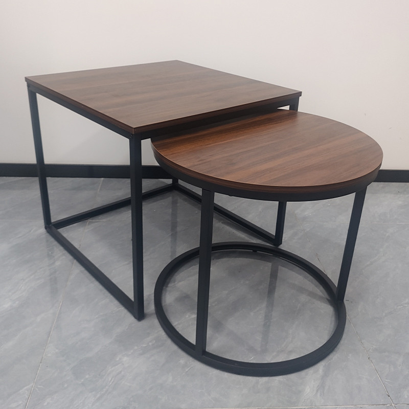 Life Round Coffee Table 2PCS/Set Wood Side Tea Tables Simple Modern ...