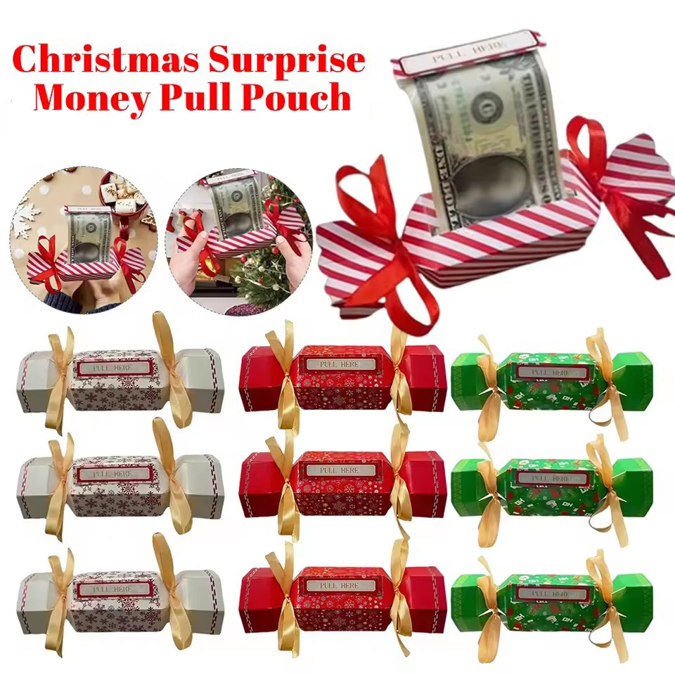 Christmas Surprise Money Pull Pouch DIY Party Gifts Pull Box Birthday ...
