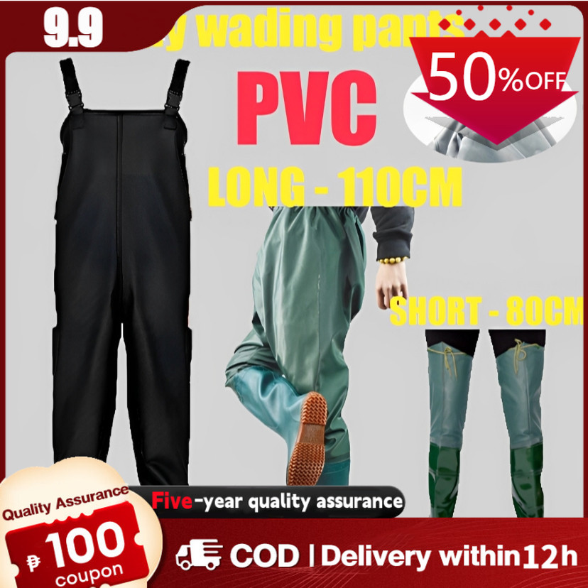 EW Wading pants non-slip fishing rain boots Half-body Waterproof ...
