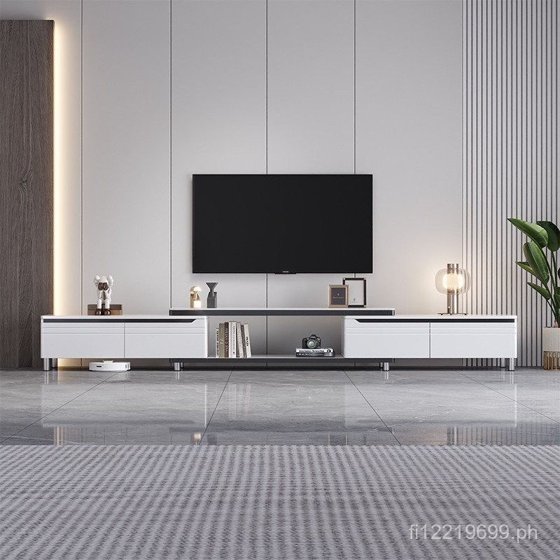 TV Cabinet Marble Pattern Small Apartment TV Cabinet Minimalist Wall ...