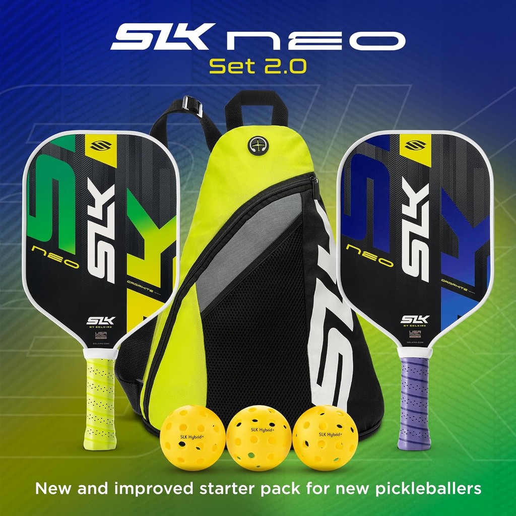Pickleball 2024 SLK Neo by Selkirk racket set (2 rackets, 1 bag, 3 ...