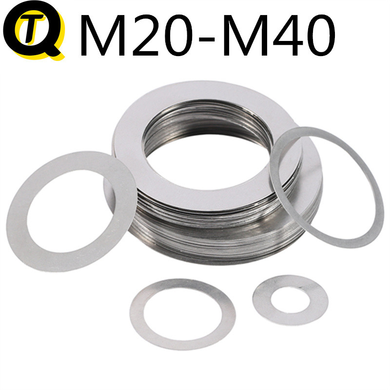 304 Stainless Steel Ultra-Thin Gasket M20-M40 Round Metal Flat Gasket ...