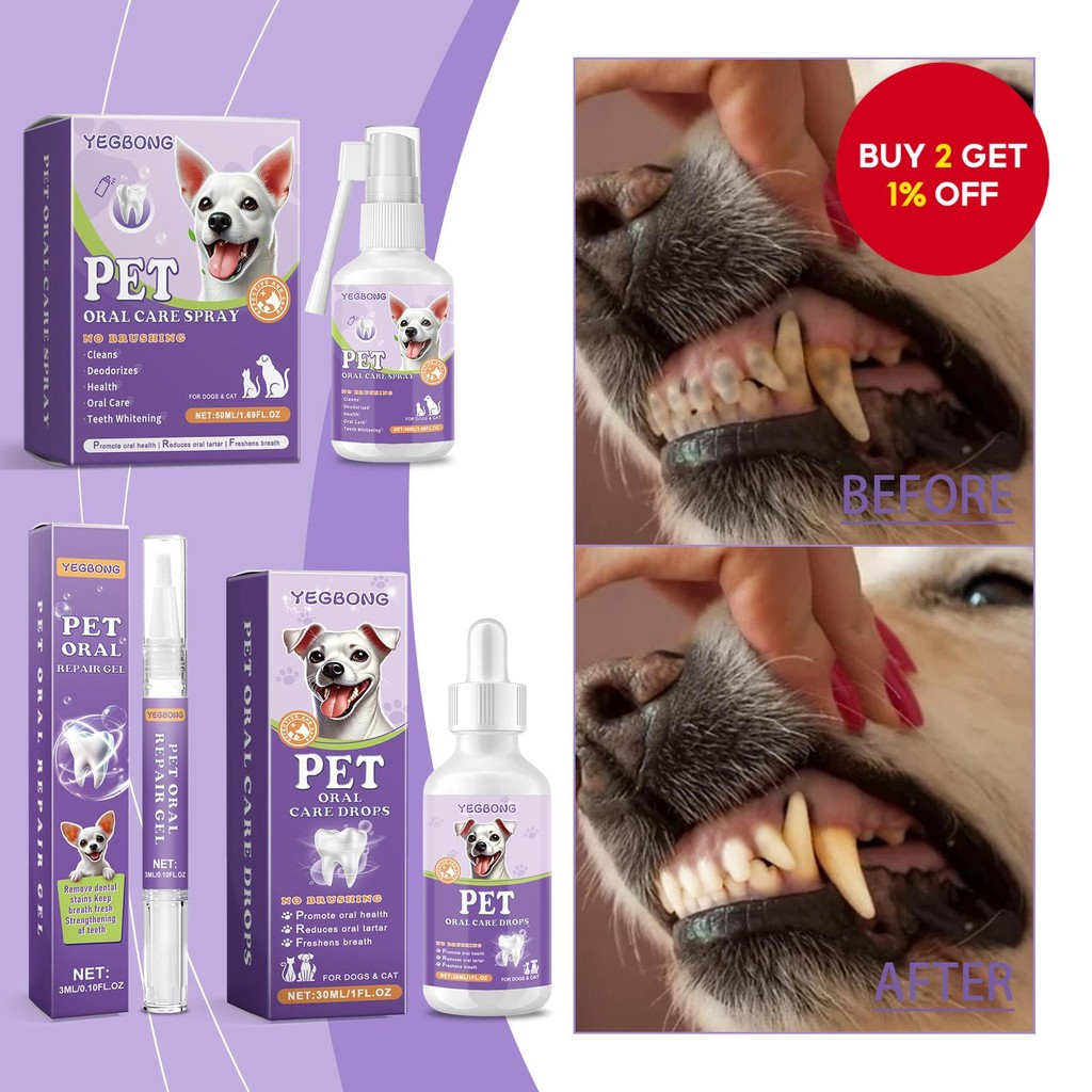 Pets Oral Care Spray Tartar Plaque Remover Bad Breath Eliminator Fresh ...