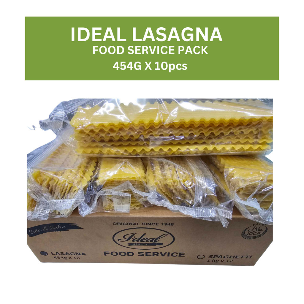 IDEAL FOOD SERVICE PACK LASAGNA PASTA 1 BOX (454G X 10 PCS) | Shopee ...