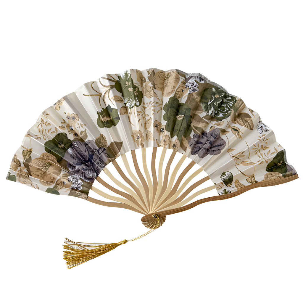 Chinese style women's folding fan 7 inch Juan cloth folding fan keel ...