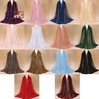 [LSHC] 1Pc Glitter Scarf Women Muslim Shimmer Hijab Crinkle Shiny Shawl ...