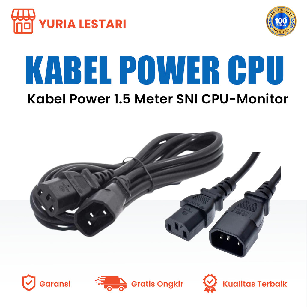 CPU POWER CABLE TO MONITOR 1.5 METERS | Shopee Philippines