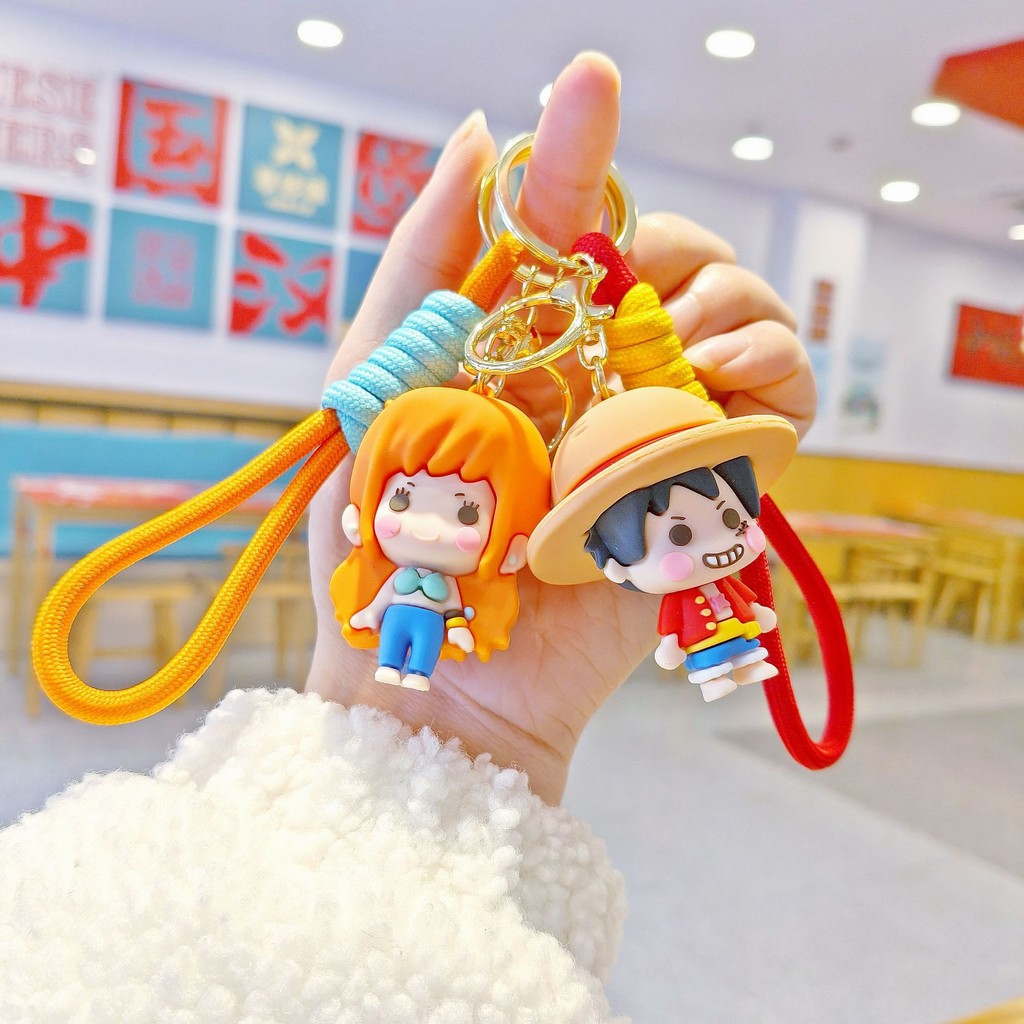 New ONE PIECE Keychain Cartoon Cute Luffy Usopp Chopper Zoro Ace Law ...
