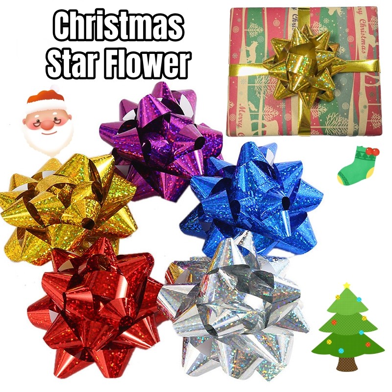 10/20PCS Party Birthday Wedding Small Star Bows Christmas Ribbon Bow ...
